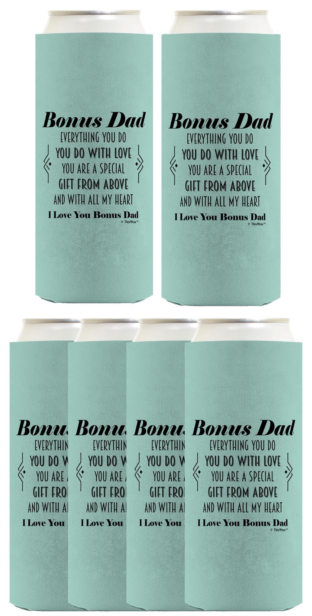 Adopted Dad Gift Bon-s You Are A Gift From Above Poem 6-Pack Ultra Slim ...