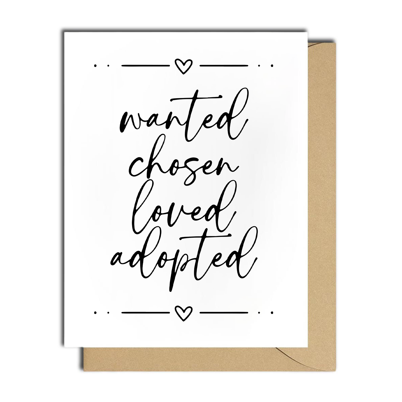 Adoption Card - "Wanted, Chosen, Loved, Adopted" Message - Blank Inside ...
