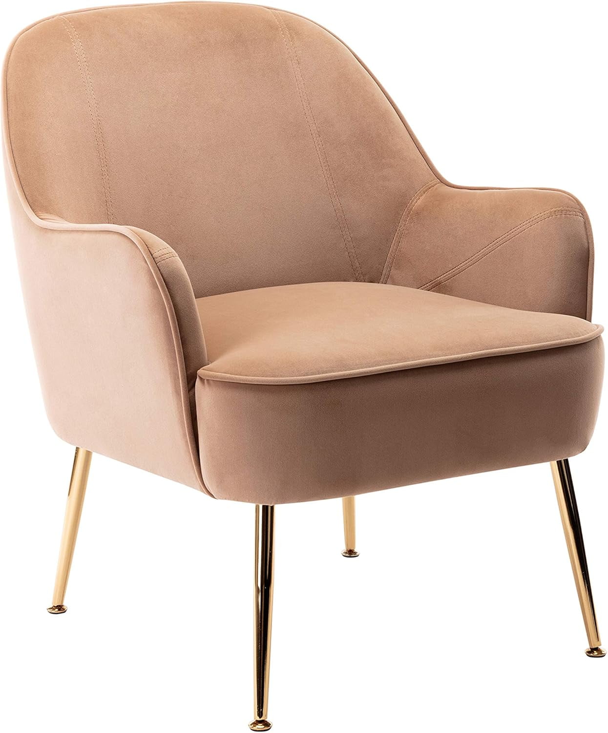 Adora Accent Chair with Arms, Low Back, Soft Velvet Upholstery Gilded ...