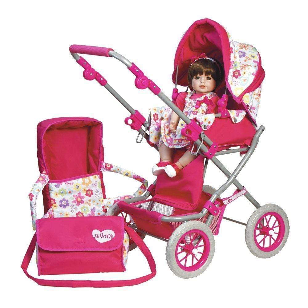 Adora Deluxe Doll Stroller Set, Adjustable Cover & Footrest, Includes ...