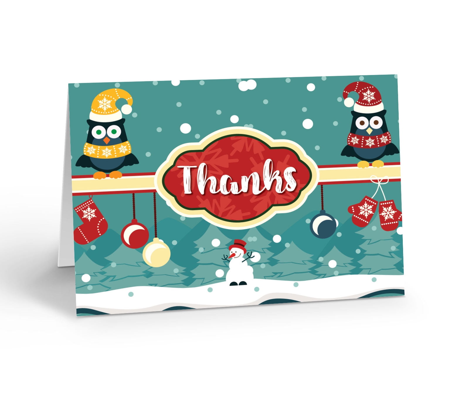 Adorabel Little Owls Holiday Thank You Note Cards - 10 Holiday Note ...