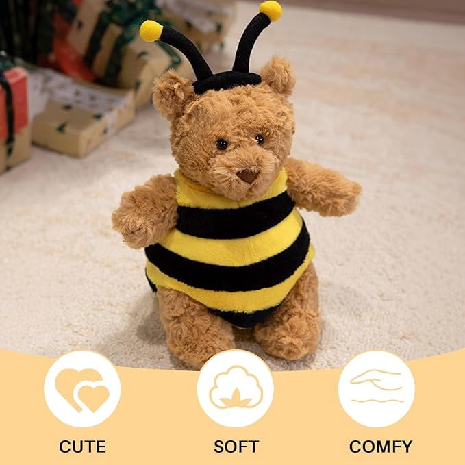 Adorable 11-Inch Teddy Bear Plush – Soft Stuffed Animal in Bee Costume ...