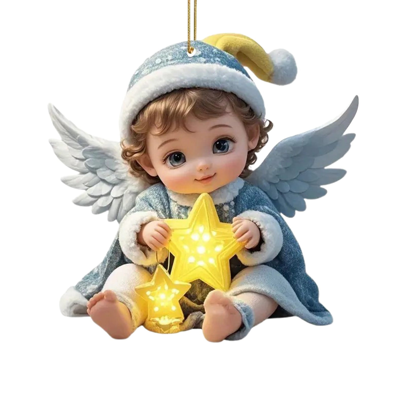 Adorable 2D Angel Doll Acrylic Pendan Christmas Angel Doll Decoration ...
