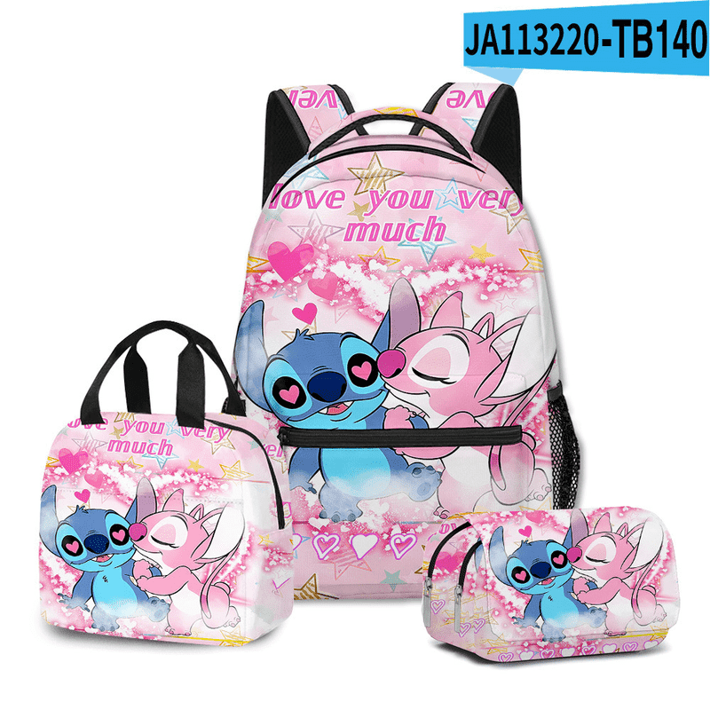 Adorable 3-Piece Cartoon Stitch Backpack Set – Includes Laptop Bag ...