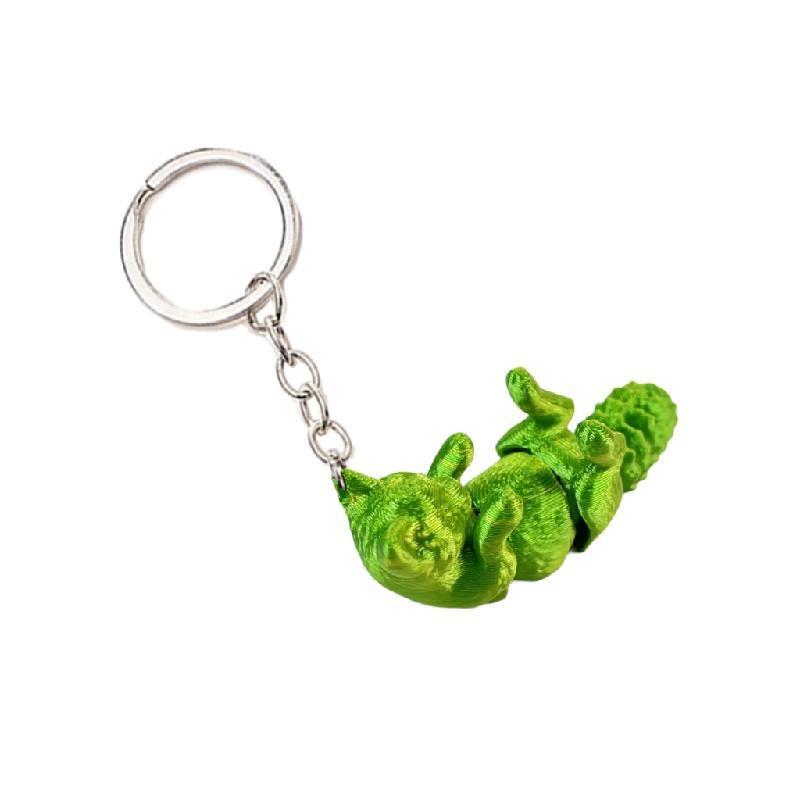 Adorable 3D Printed Cat Keyring, Articulated Joints, Vibrant Gradient ...