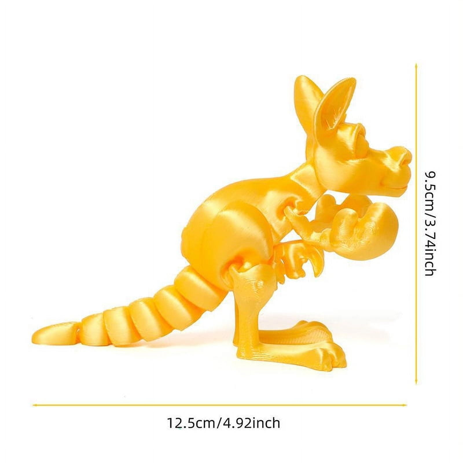 Adorable 3D Printed Kangaroo Desk Sculpture - Cute Collectible Toy For ...