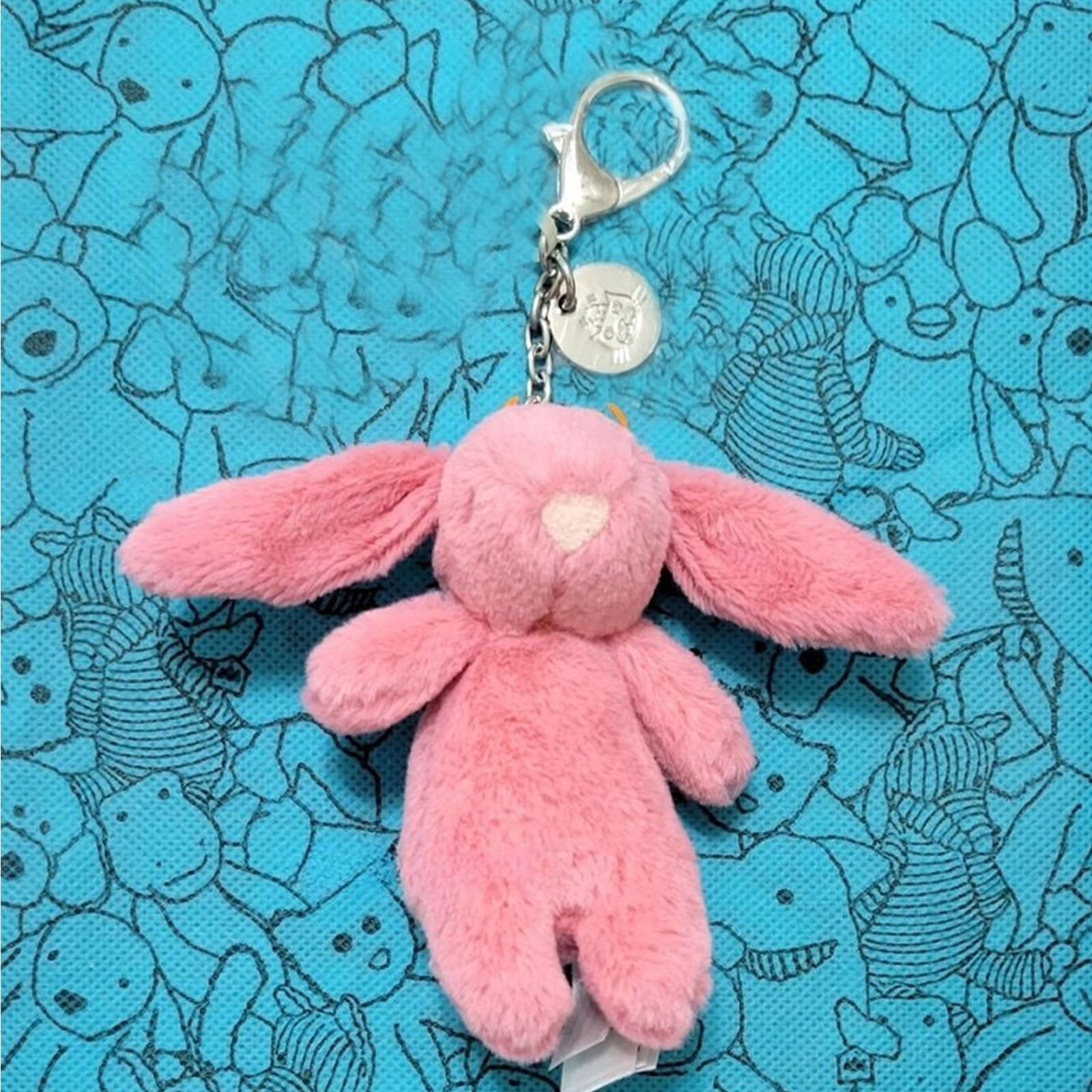 Adorable 3in Pink Bunny Plush Toy Keychain - Cute Long Eared Rabbit ...