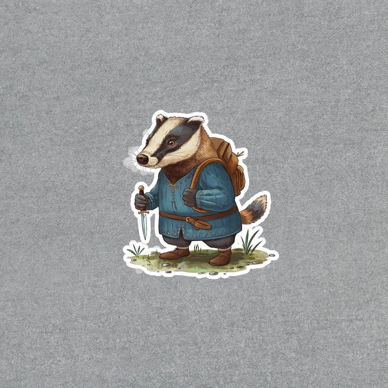 Adorable Adventuring Badger Sticker - Cute Fantasy Animal Art ...