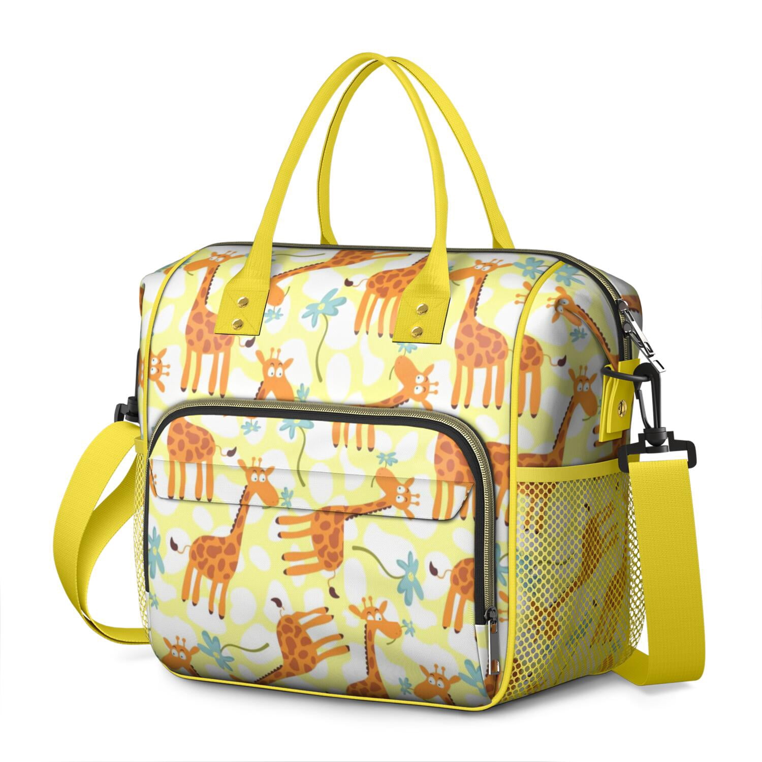 Adorable African Giraffe Pattern Insulated Lunch Cooler Tote, Large ...