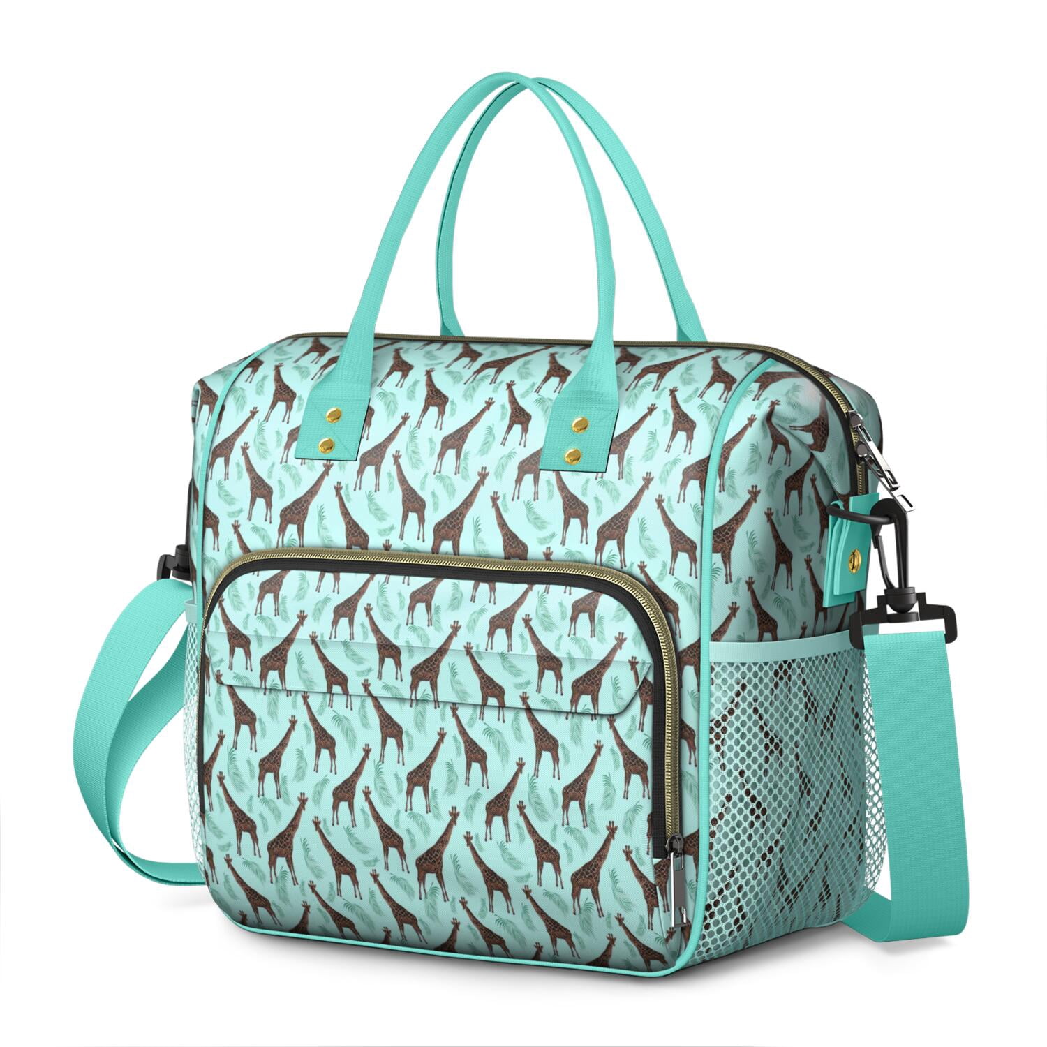 Adorable African Giraffe Pattern Insulated Lunch Cooler Tote, Large ...