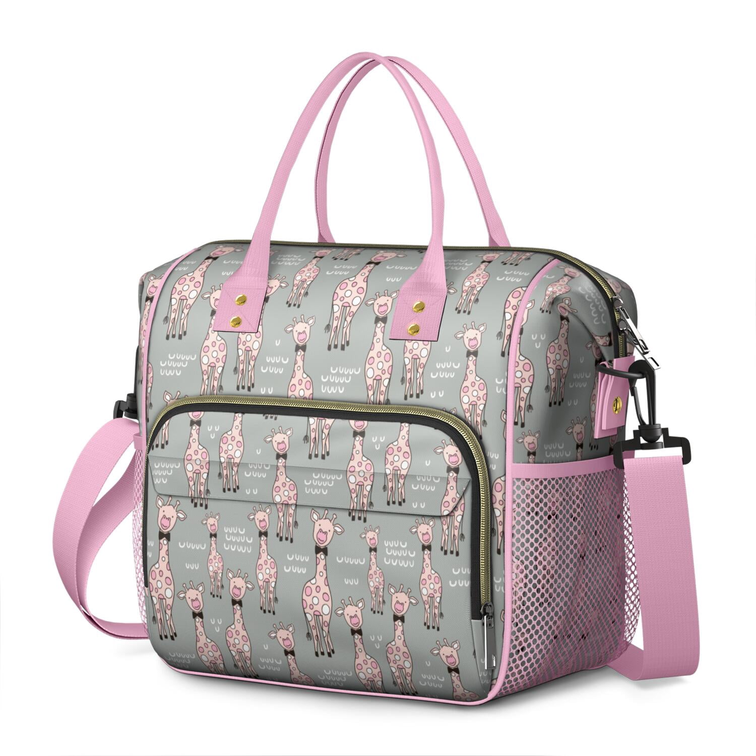 Adorable African Giraffe Pattern Insulated Lunch Cooler Tote, Large ...