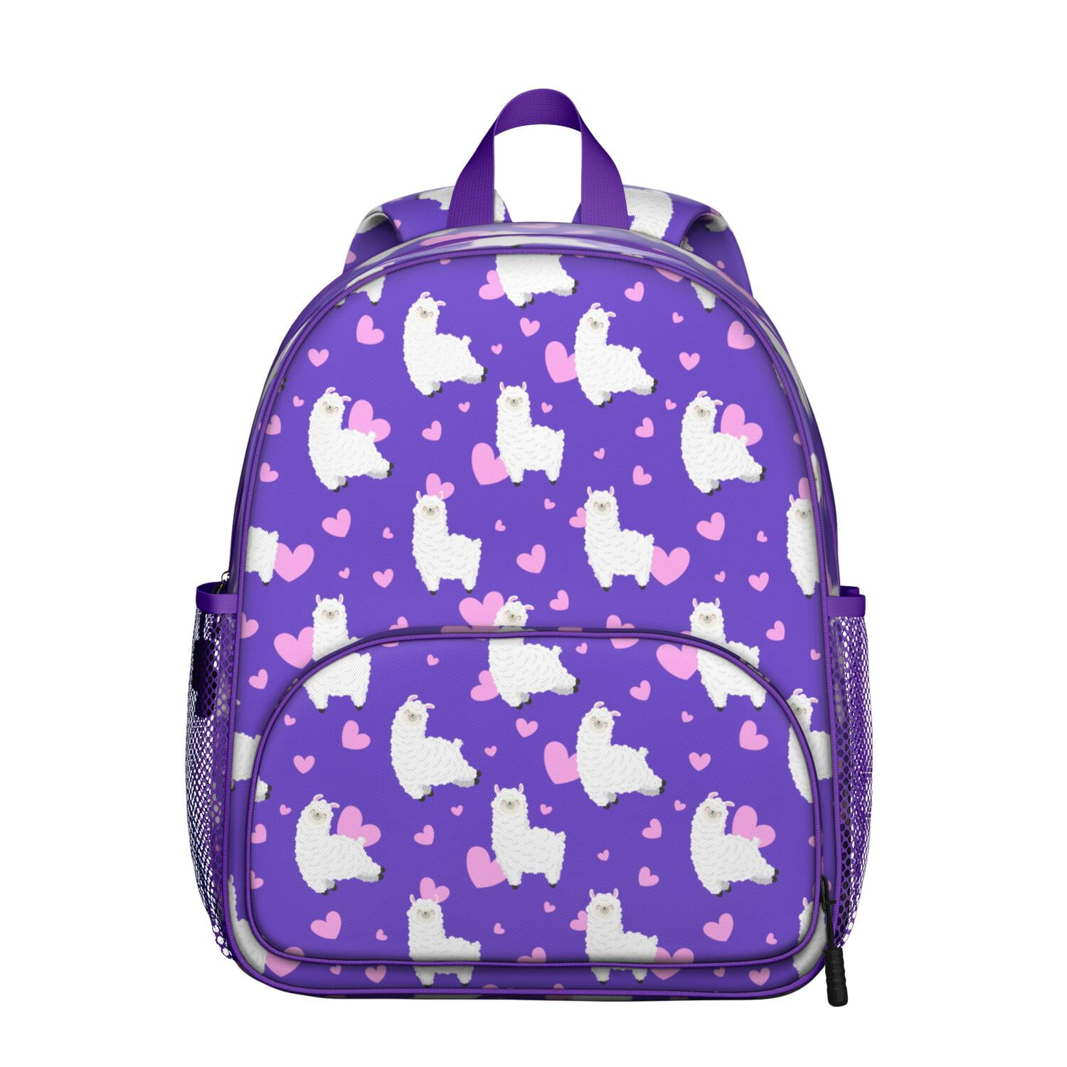 Adorable Alpaca Student Backpack – Cute Llama Cartoon Pattern with ...