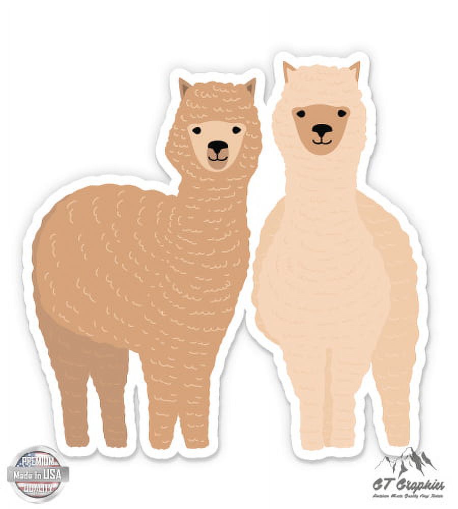 Adorable Alpacas - 8" Vinyl Sticker - For Car Laptop I-Pad - Waterproof ...