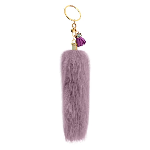 Adorable Animal Furry Tail Keychain Hanger Plushy Soft Unique Accessory ...