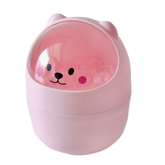 Adorable Animal Mini Can With Flip Top Lid Portable Desktop Waste For ...