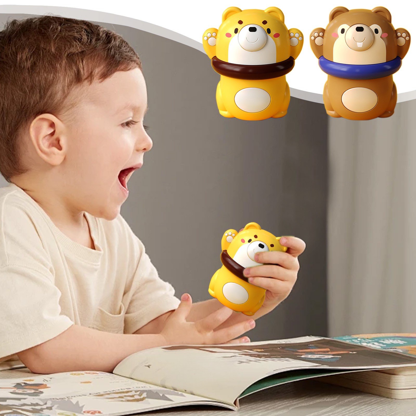 Adorable Animals Push and Go Toy for Infants 0-2 Years - Soft Rubber ...