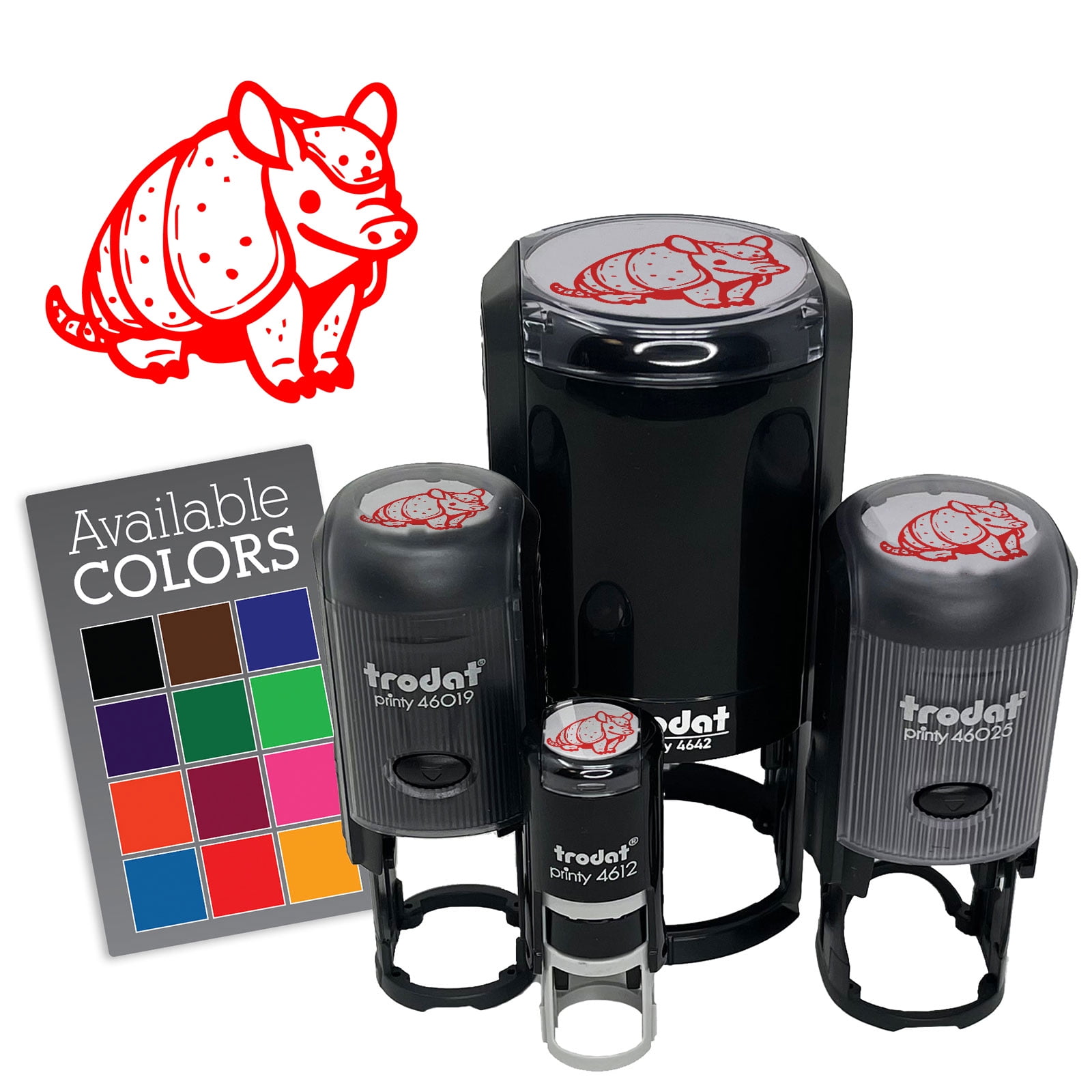 Adorable Armadillo Cute Critter Self-Inking Rubber Stamp for Stamping ...