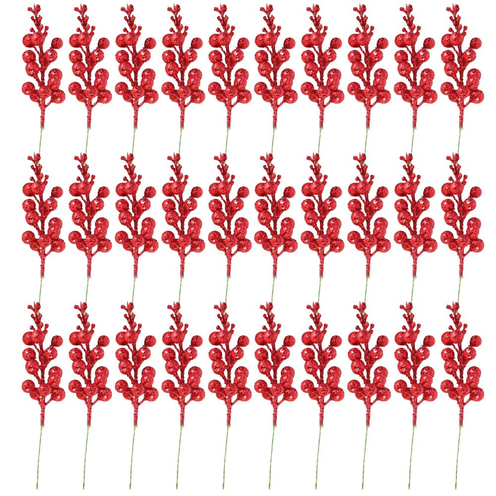 Adorable Artificial Berry Twig Decorations 30pc Perfect for Festive ...