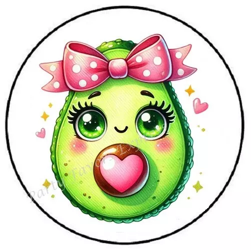 Adorable Avocado Valentines Day Sticker Party Favors Sticker Envelope ...