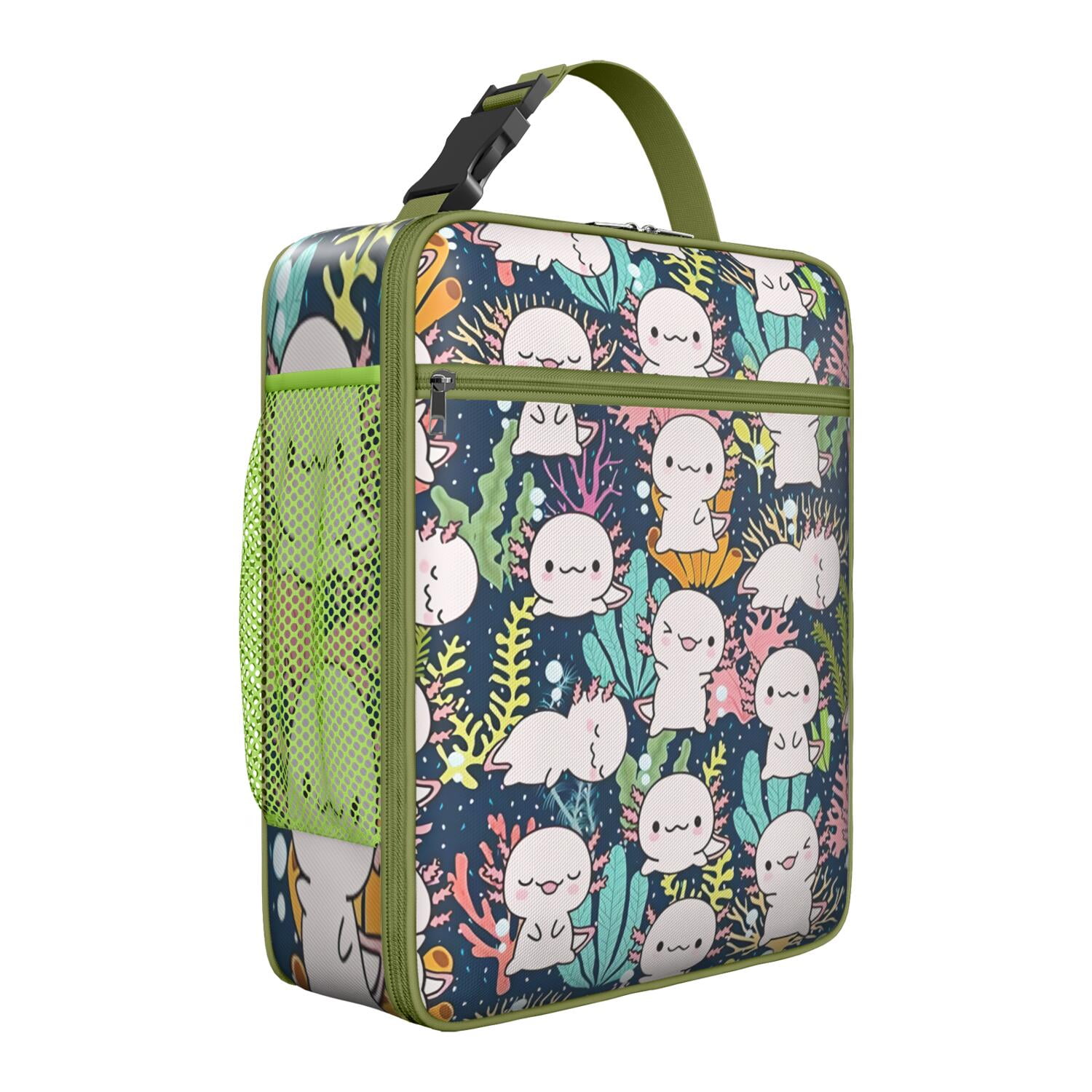Adorable Axolotl Lunch Bag, Reusable Insulated Tote with Funny Mythical ...