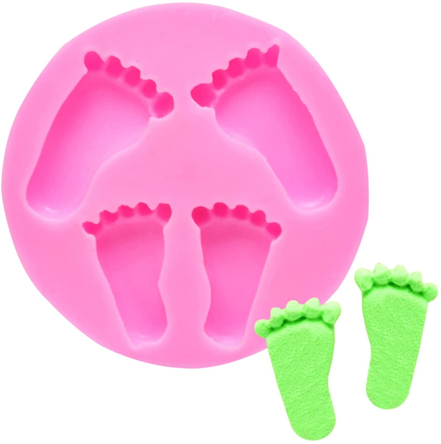 Adorable Baby Footprint Silicone Molds for Cake Topper Decoration ...