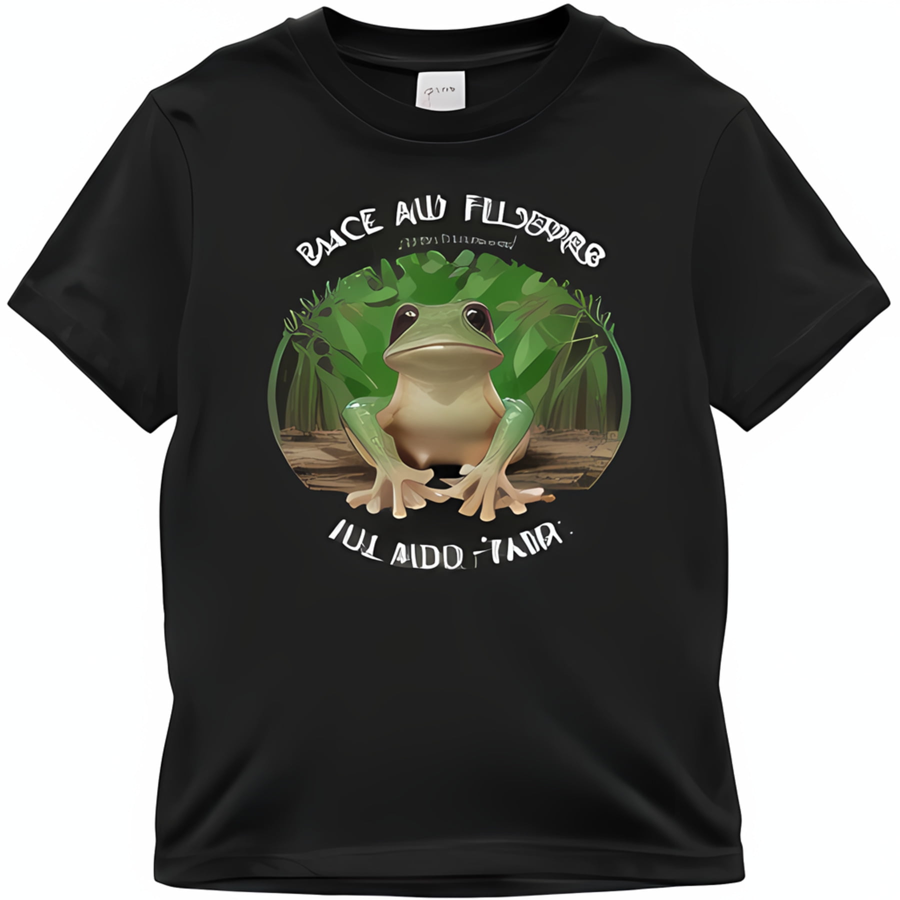 Adorable Baby Frog Design on Black T-Shirt Forest Theme Cute and Simple ...