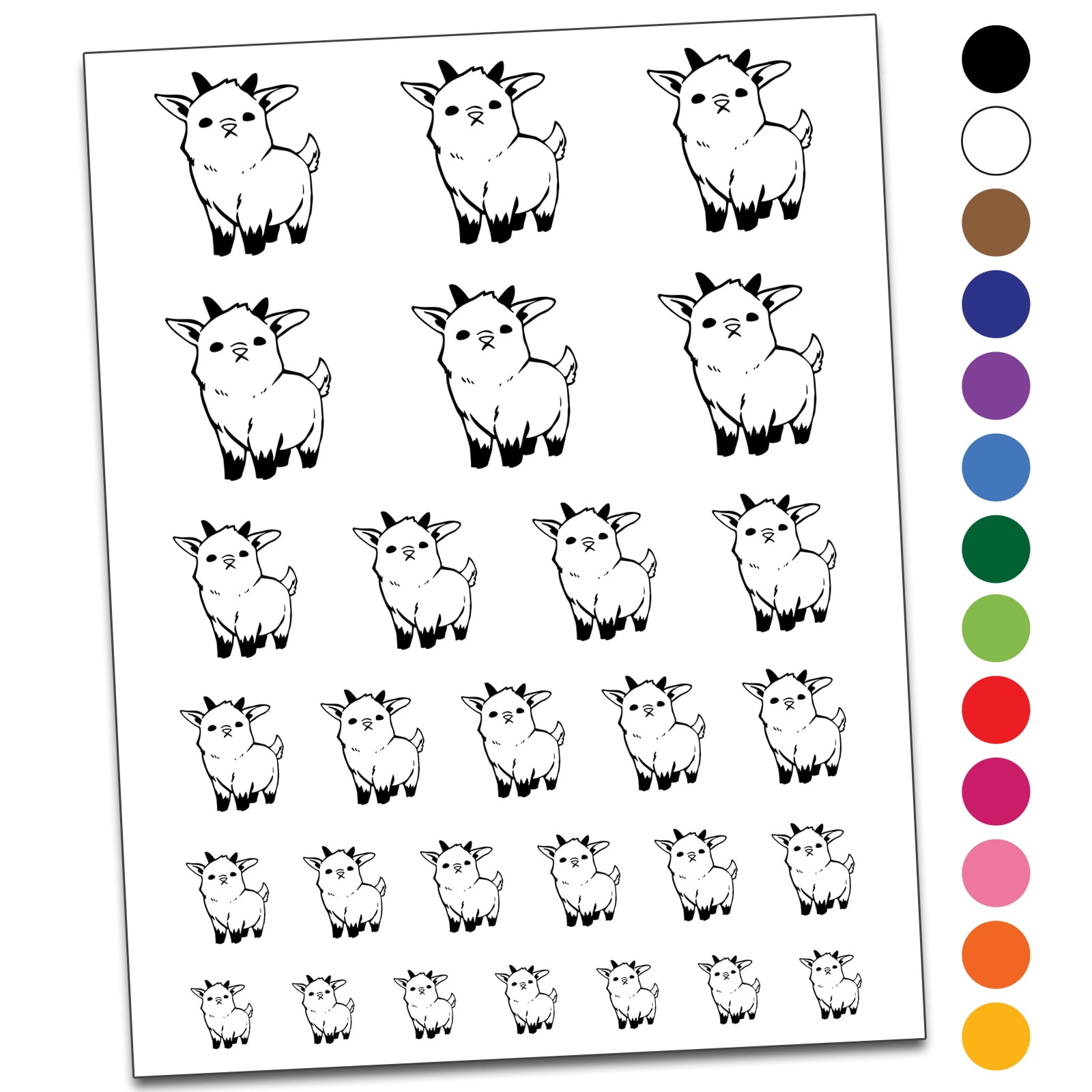 Adorable Baby Goat Water Resistant Temporary Tattoo Set Fake Body Art ...
