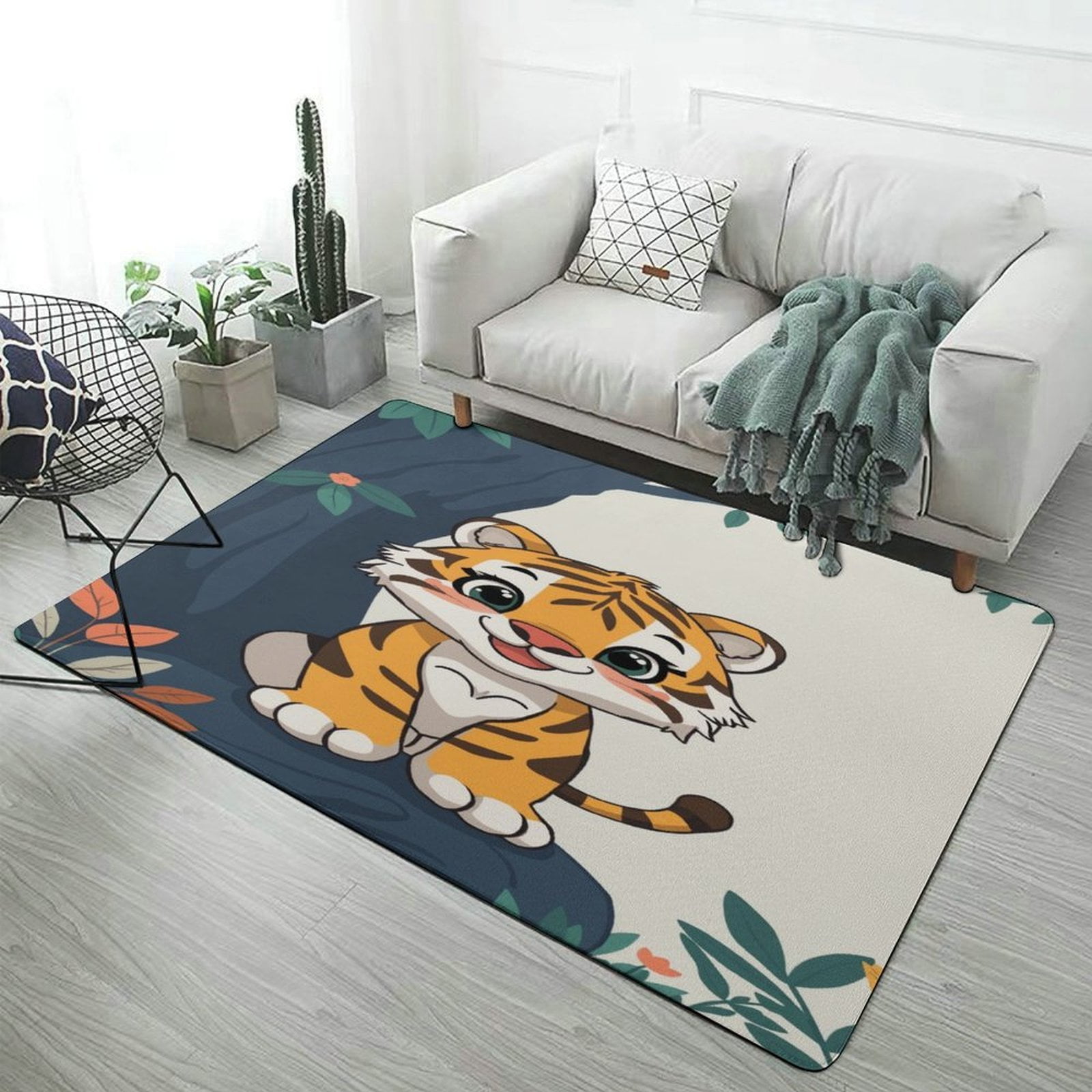 Adorable Baby Tiger Tree Cute Carpet Large Size Living Room American ...