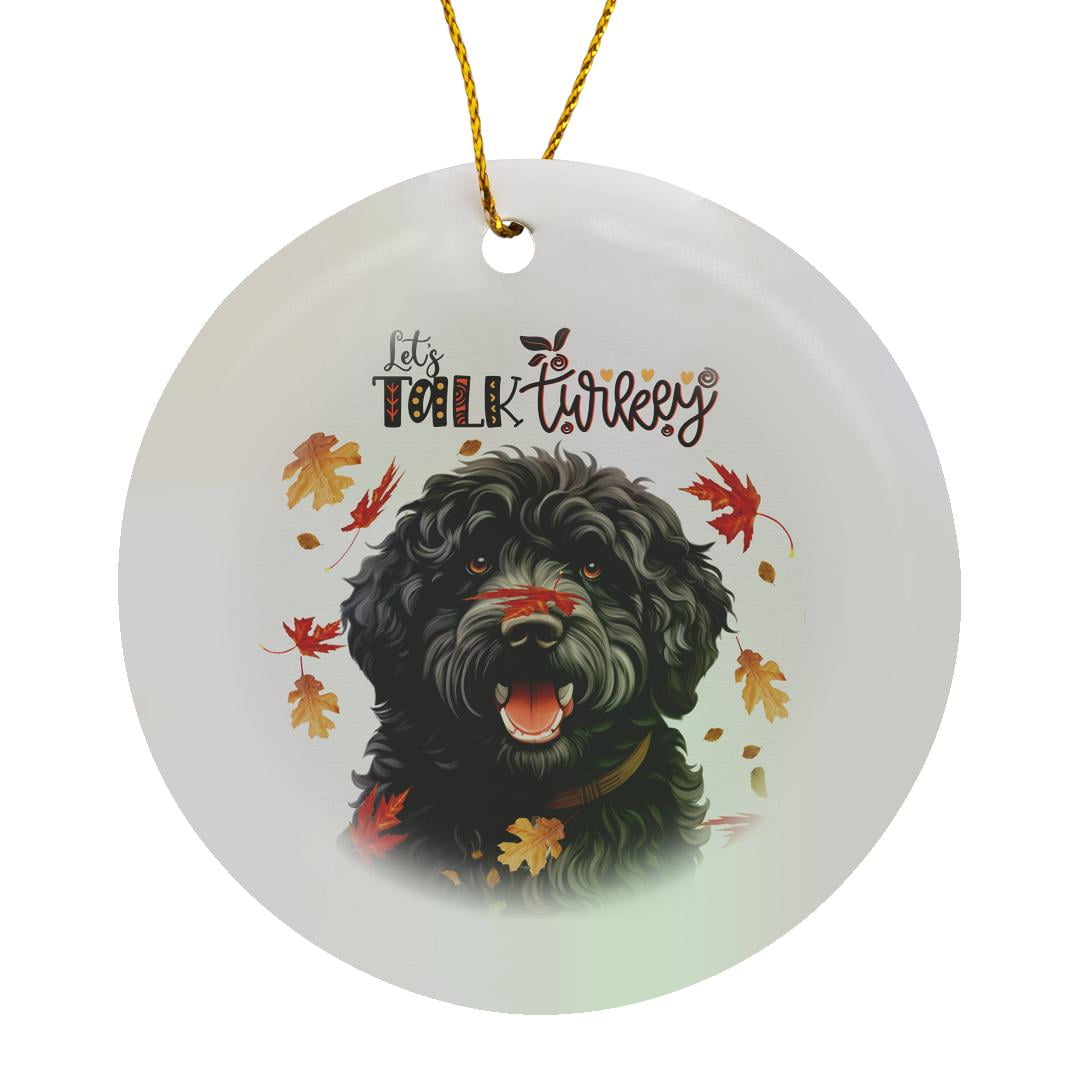 3drose, Adorable Barbet Thanksgiving Dog with Funny Turkey Message ...