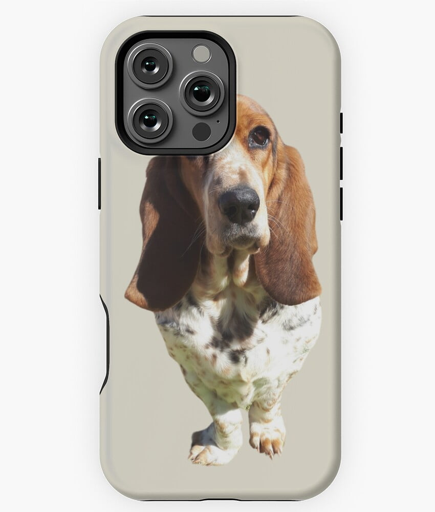 Adorable Basset Hound Cute Dog Art Phone Case for iPhone 16 15 14 13 12 ...