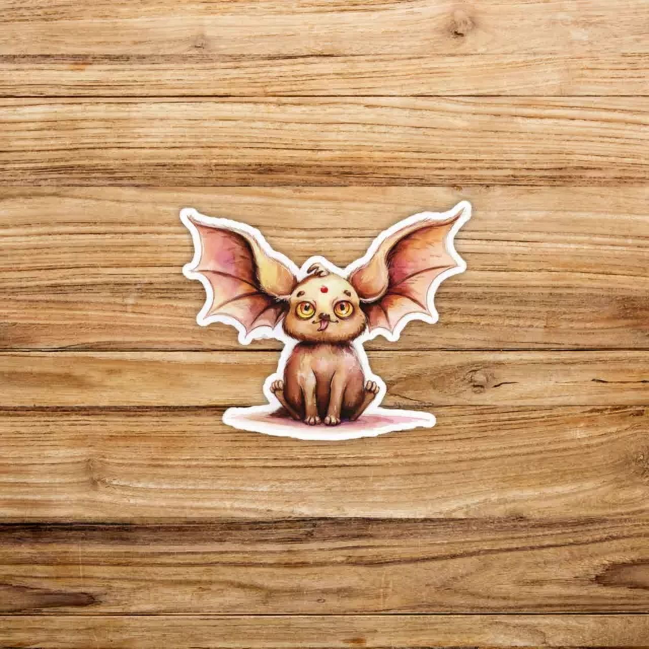 Adorable Bat Creature Sticker - Cute Fantasy Animal Art Decalphone ...