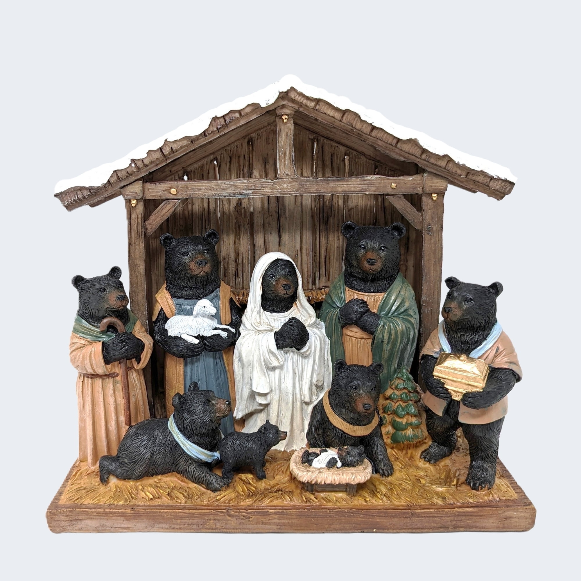 Adorable Bear Family Nativity Scene | Woodland Christmas Decor | Unique ...
