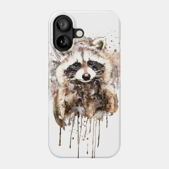 Adorable Begging Raccoon Watercolor Animal Art Case for iPhone 11,12,13 ...