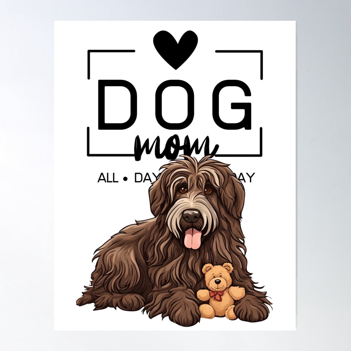 Adorable Bergamasco Shepherd With A Plush Teddy Bear Â€“ Cartoon ...
