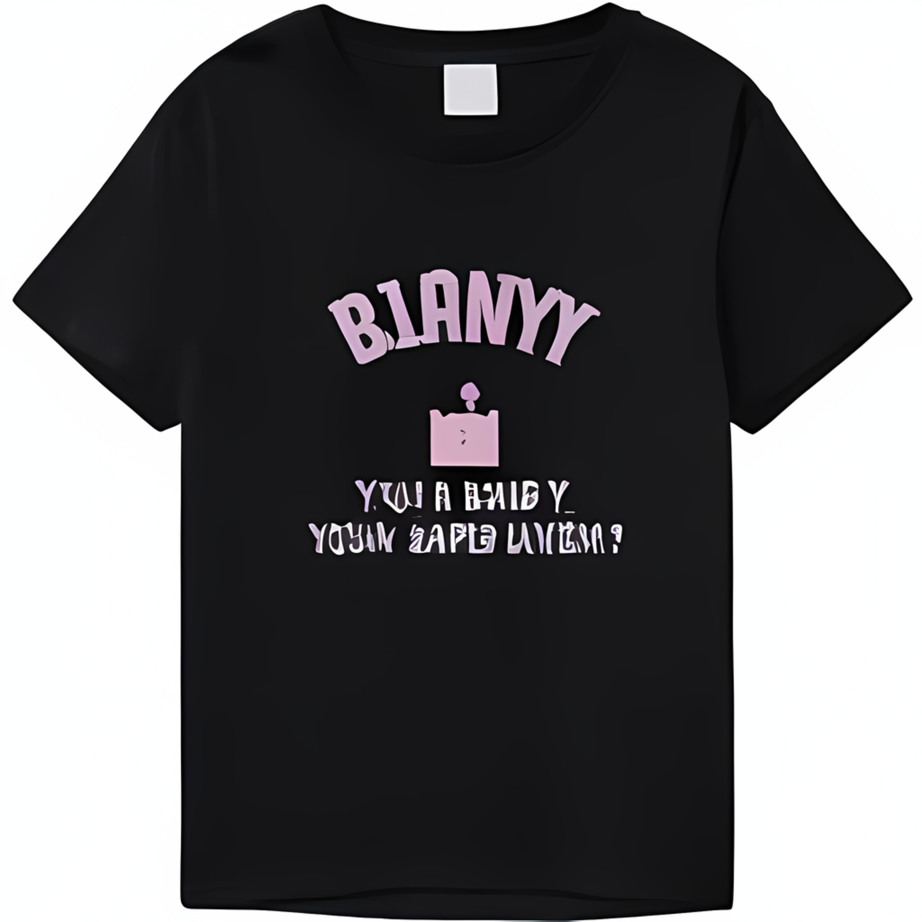 Adorable 'Binary' Pink Cake Design on Black T-Shirt Cute Cartoonish ...