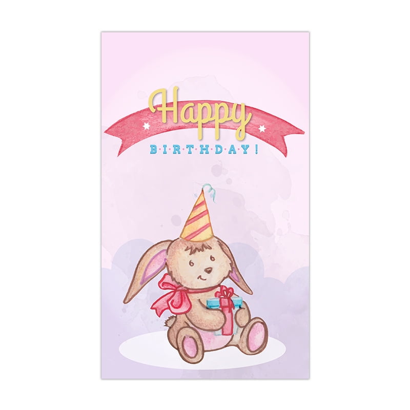 Adorable Birthday Card with Cute Bunny Design – "Happy Birthday ...