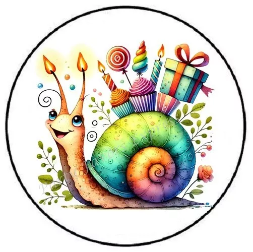 Adorable Birthday Snail Sticker Party Favors Sticker Envelope Seals ...