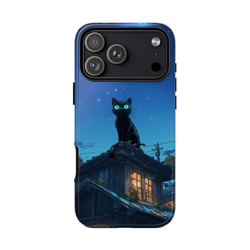 Adorable Black Cat Nebula Sky Phone Shell 17 16 15 14 13 12 11 Pro Max ...