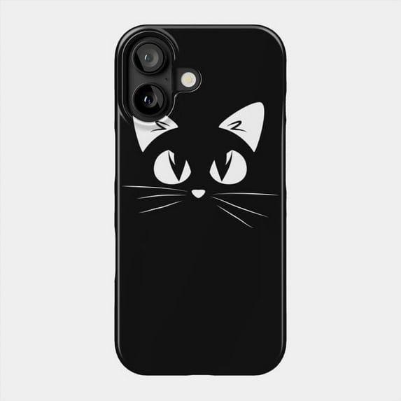 Adorable Black Kitty Cat with Big Eyes Graphic Case for iPhone 11, 12 ...