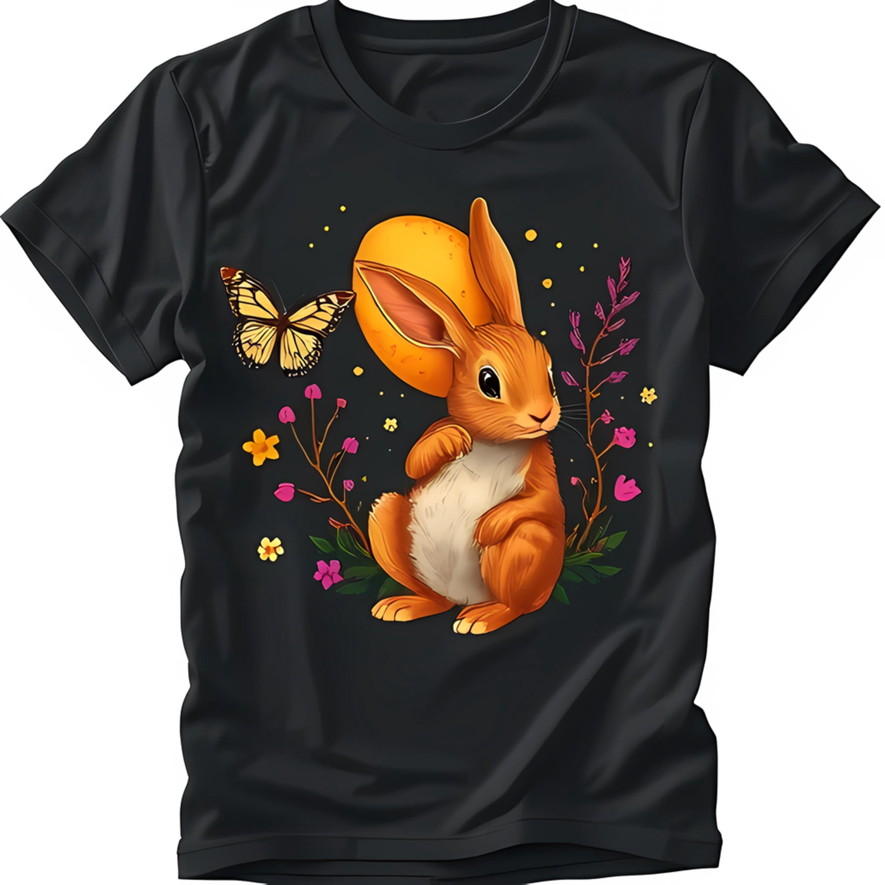 Adorable Black T-Shirt with Cartoon - Walmart.com