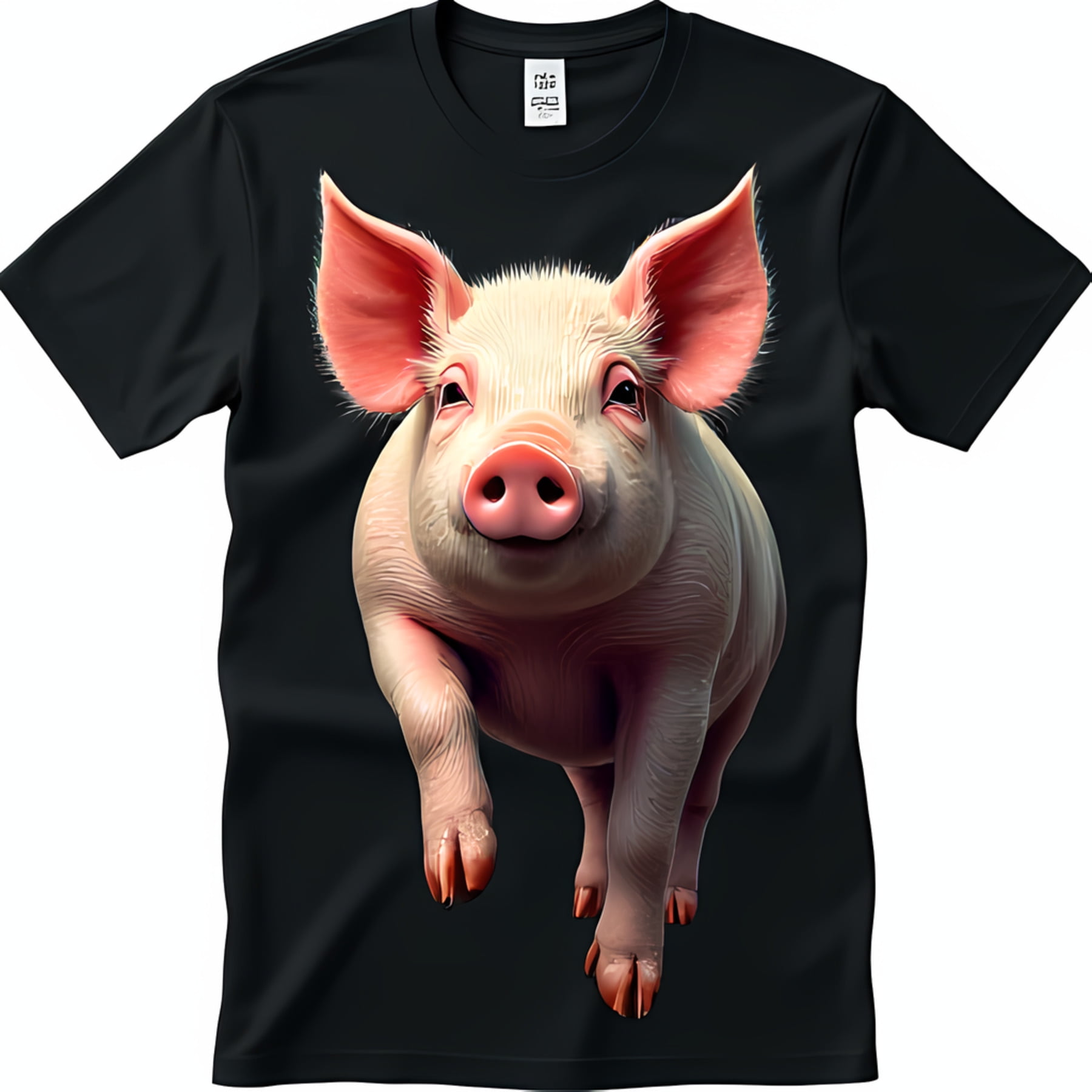 Adorable Black T-Shirt with Cute Graphic Smiling & Curious Design ...