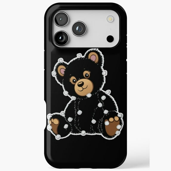 Adorable Black Teddy Bear Cute Cartoon Design Phone Case Compatible ...