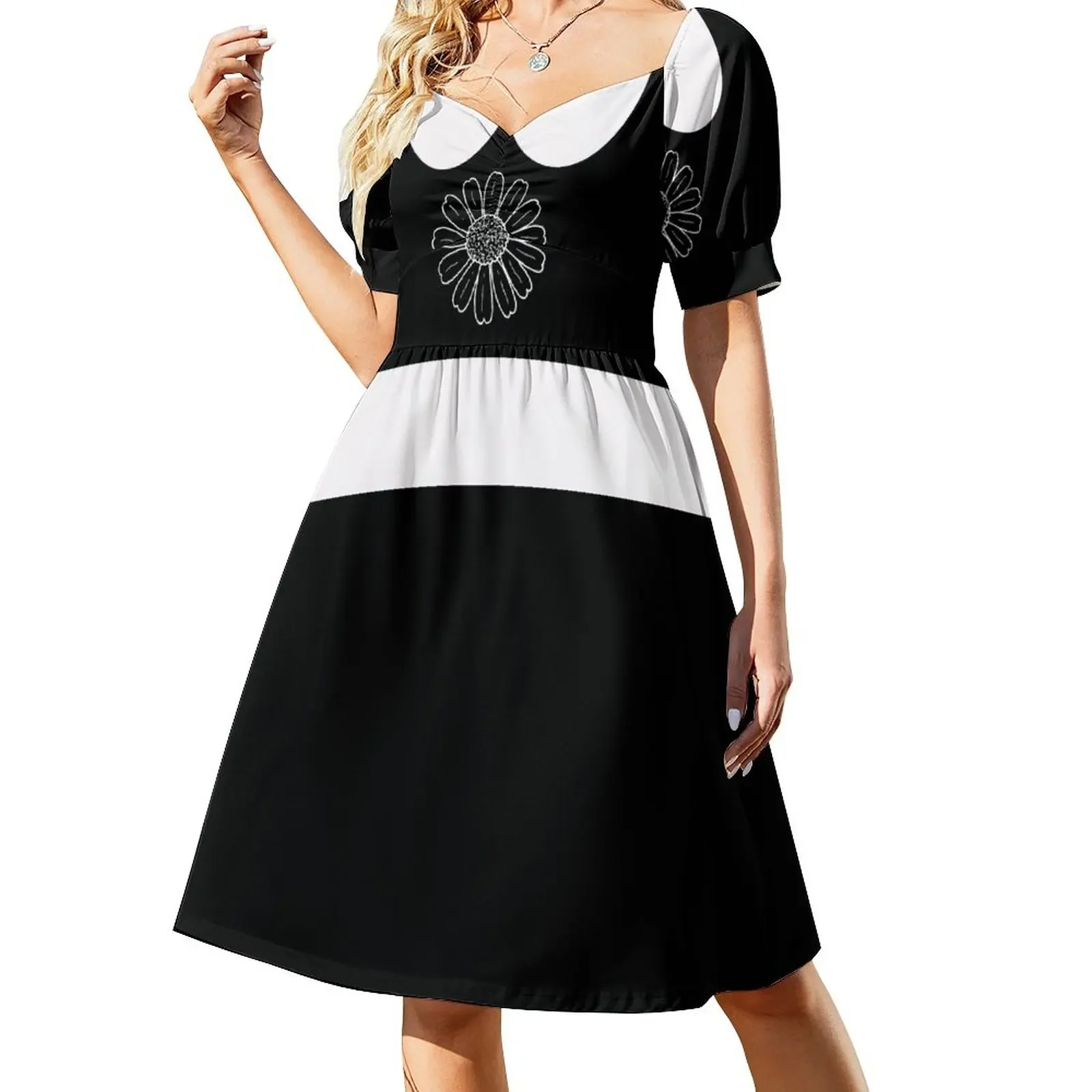 Adorable Black and White Faux Collar Sleeveless Dress Bride dresses ...