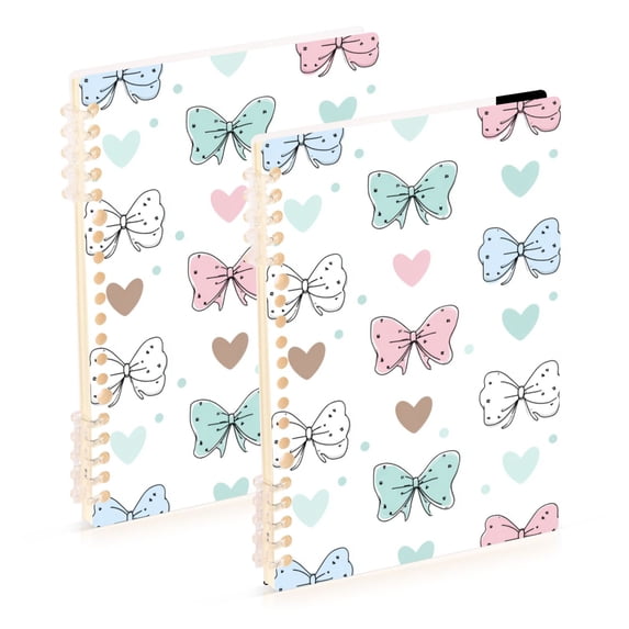 Adorable Bows Hearts Dots Valentine Notebook Detachable Coil Notebook ...