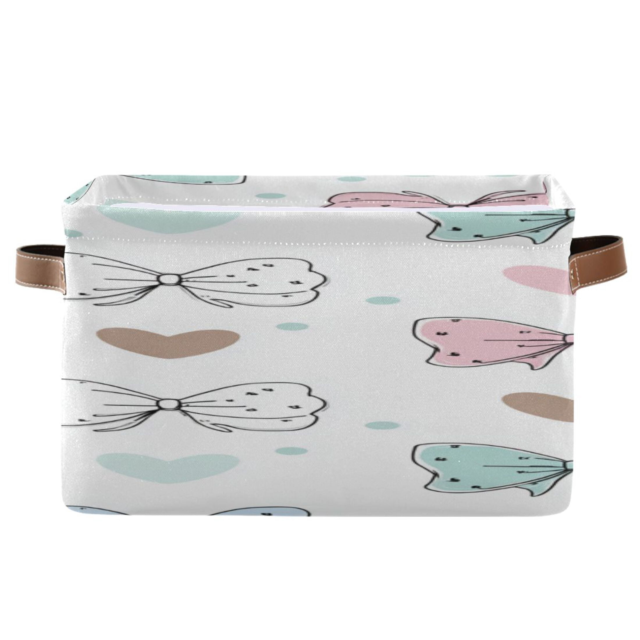 Adorable Bows Hearts Dots Valentine Square Storage Bins with Handles ...