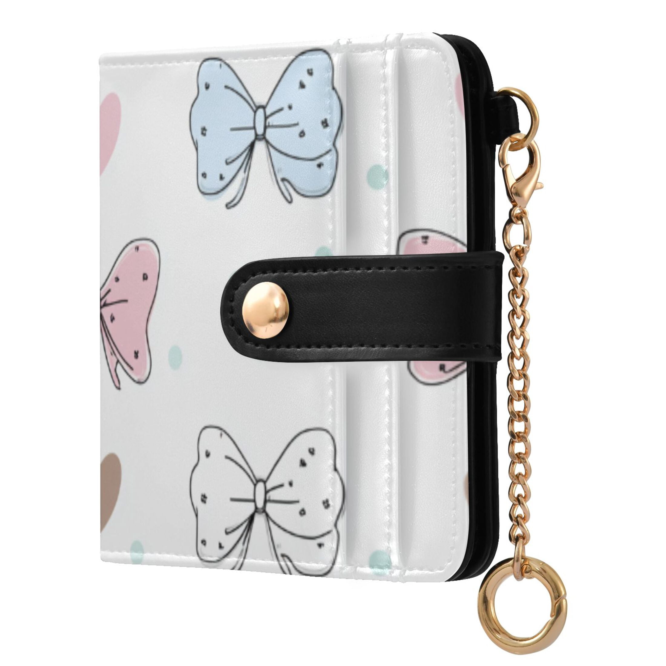Adorable Bows Hearts Dots Valentine Women's Wallet PU Leather Card ...