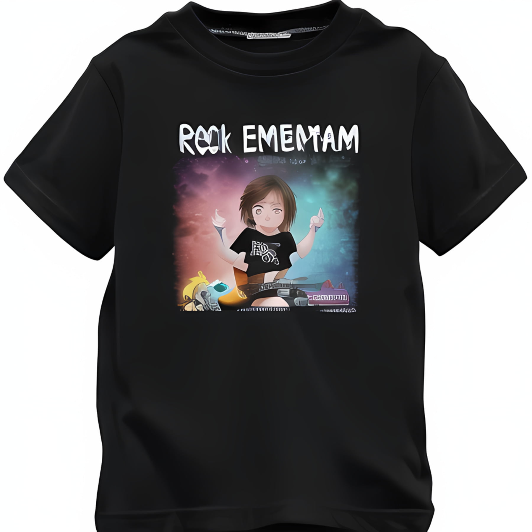 Adorable Brown Haired Girl Smiling T-Shirt Vintage Dscape Art Style Colorful Pencil Drawing Cute ...