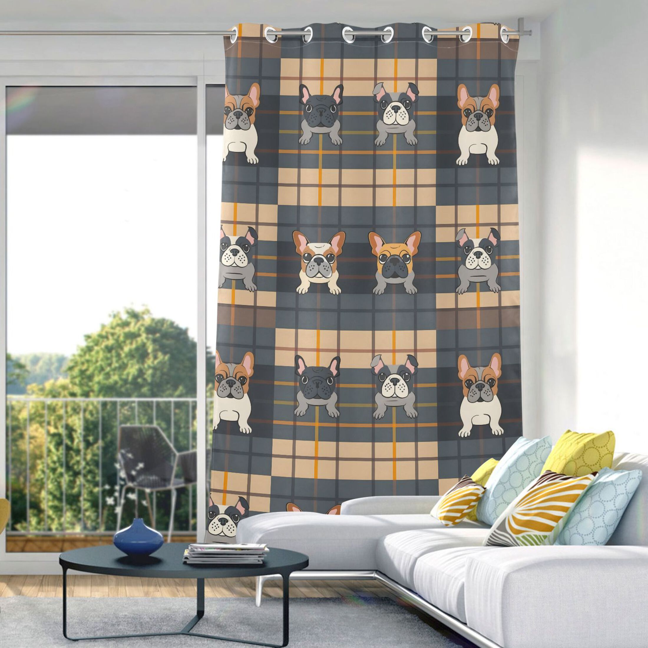 Adorable Bulldog Blackout Curtains W82 x L52 1 Panel Window Curtain for ...