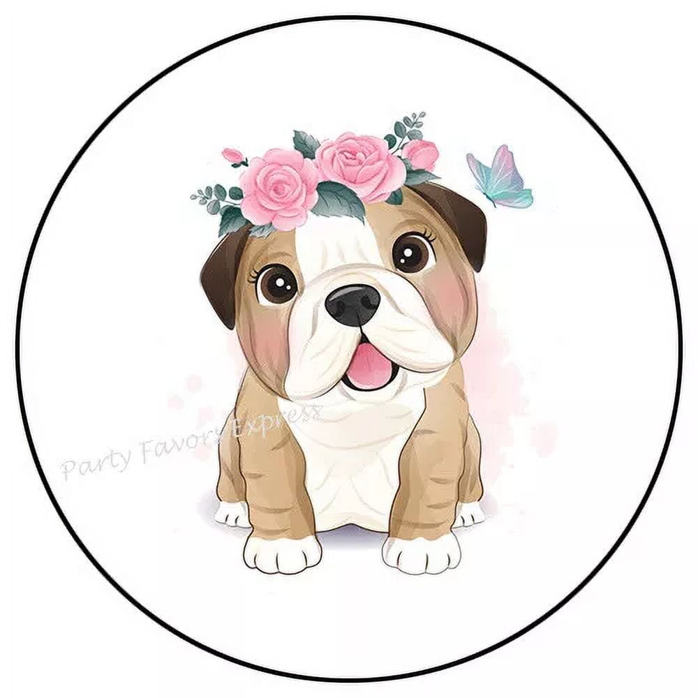 Adorable Bulldog Dog Sticker Party Favor Sticker Envelope Seals Labels ...