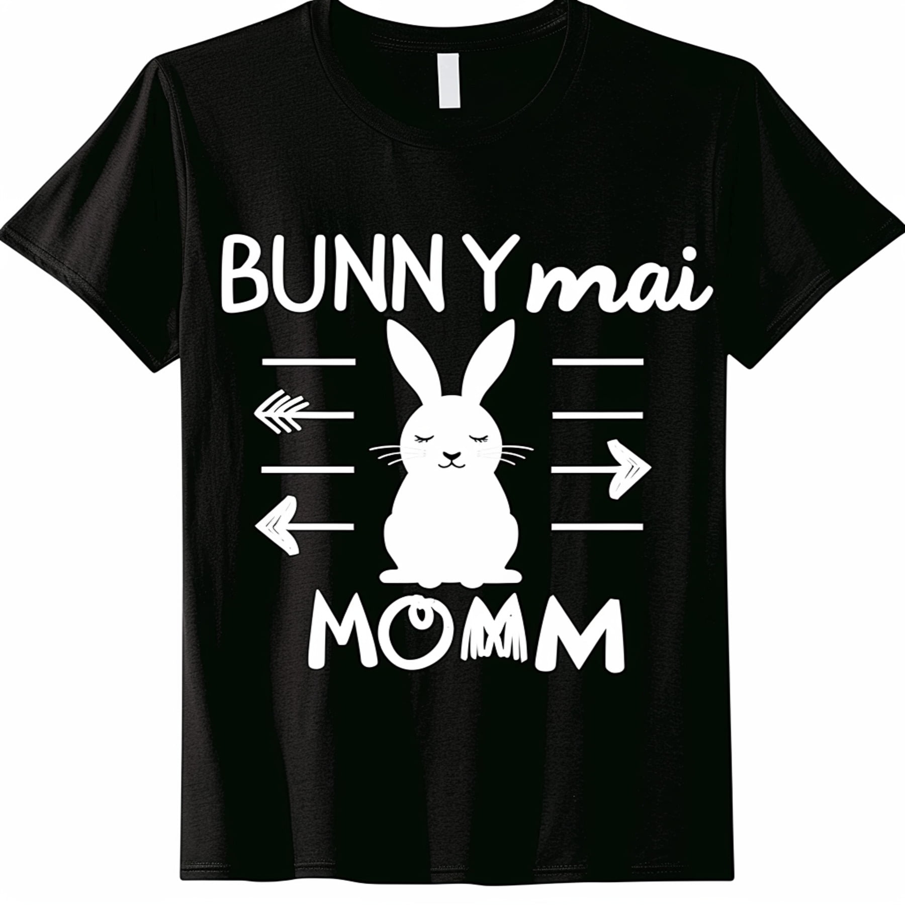 Adorable Bunny Mom Black T Shirt with Vector Design Easter Theme and ...